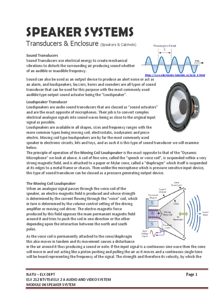 ELX-212-MODULE-6 Speaker System | PDF | Loudspeaker | Microphone