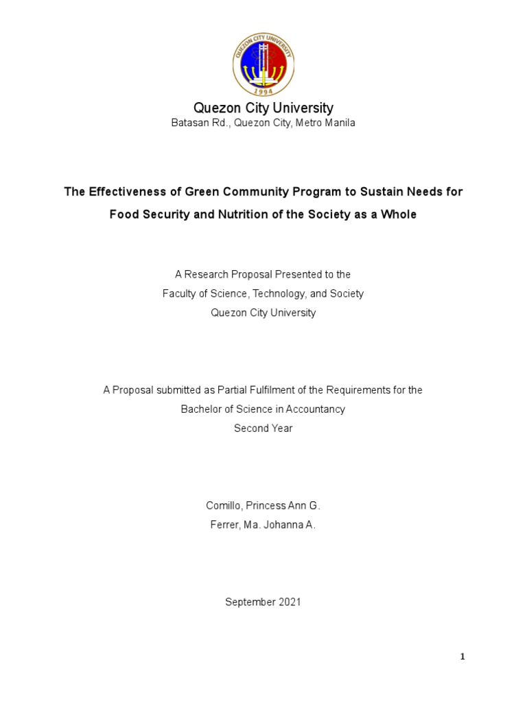 Green Community Program for Food Security | PDF | Food Security | Urban ...