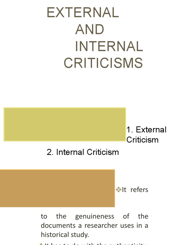 External and Internal Criticism | PDF | Authentication | Truth