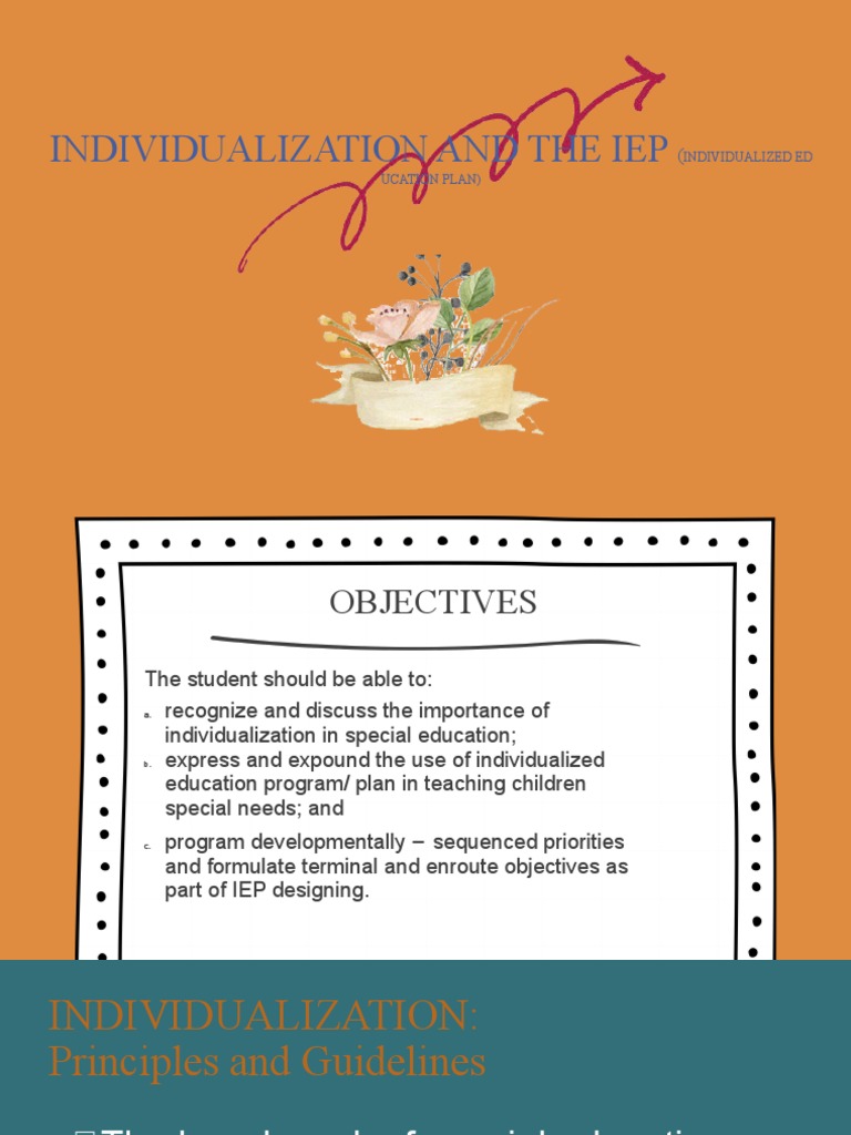 Individualization and The Iep: Individualized Ed Ucation Plan) | PDF ...