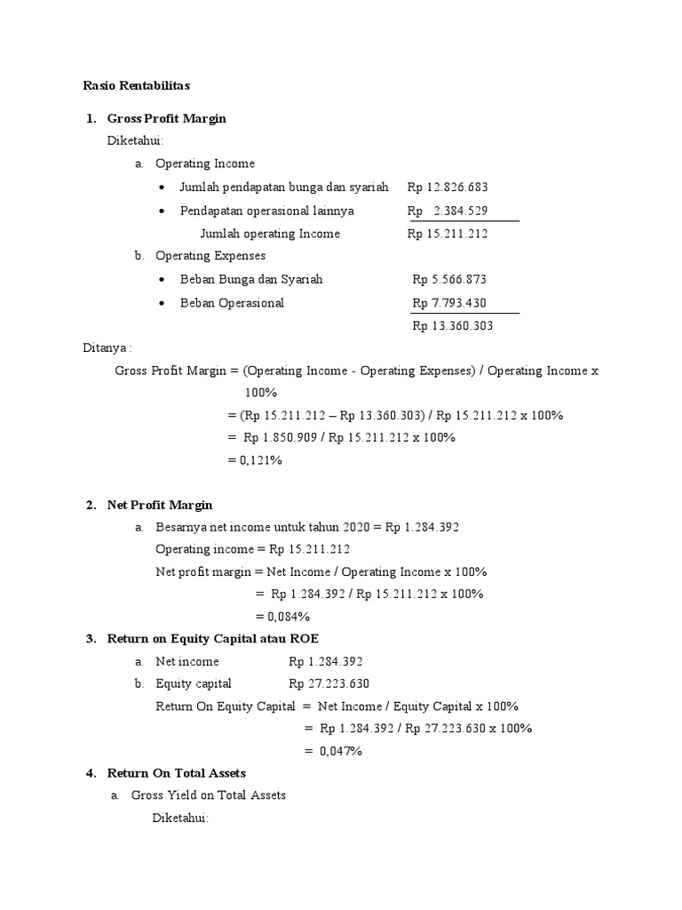 Rasio Rentabilitas | PDF
