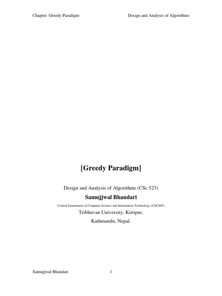 Optimal Greedy Algorithms For Fractional Knapsack Problem Activity Selection Problem And
