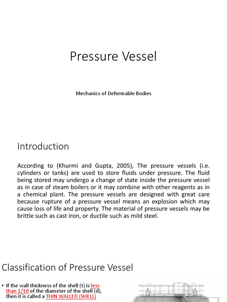 Thin-Walled Pressure Vessel Analysis | PDF | Stress (Mechanics ...