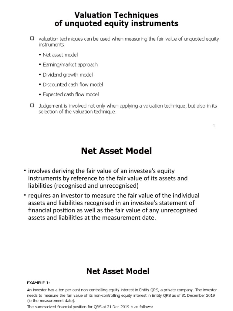 Topic 3 - Fair Value Measurement - A211 - Example of Valuation | PDF ...