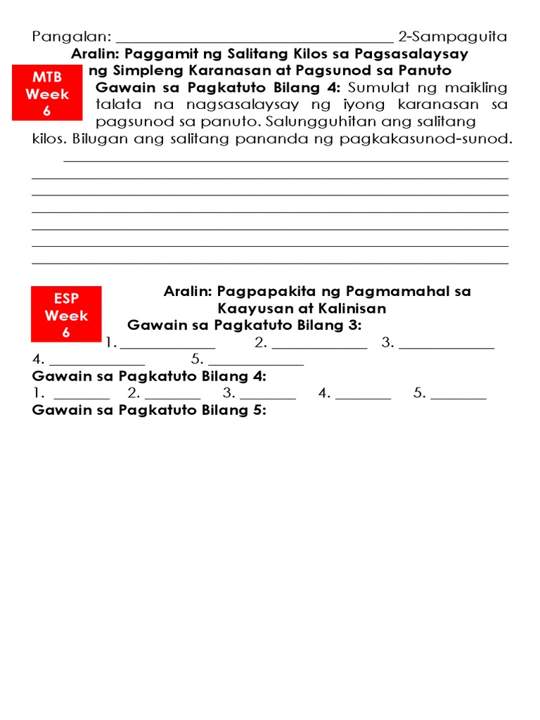 WEEK 6 Answer Sheet Edited | PDF