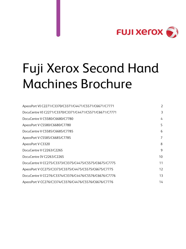 Fuji Xerox Second Hand Machines Brochure | PDF | Hard Disk Drive ...