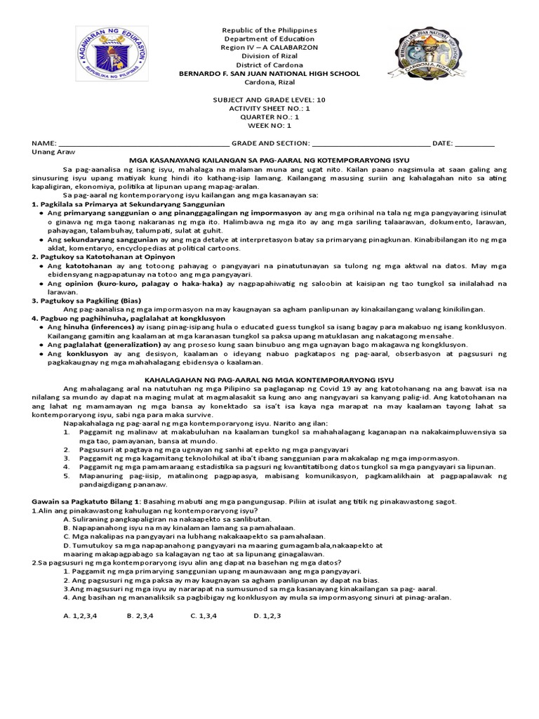 Ap10 q1 Wk1 Estrella-Graciela-O. | PDF