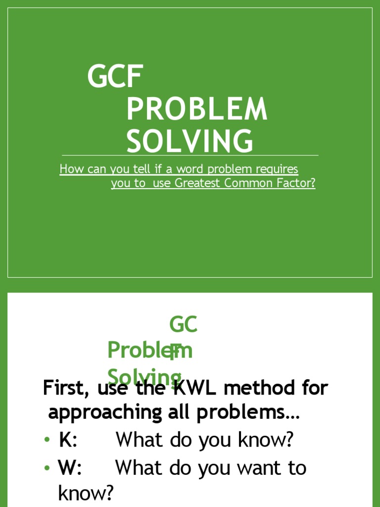Word Problem Involving GCF - 2021 | PDF