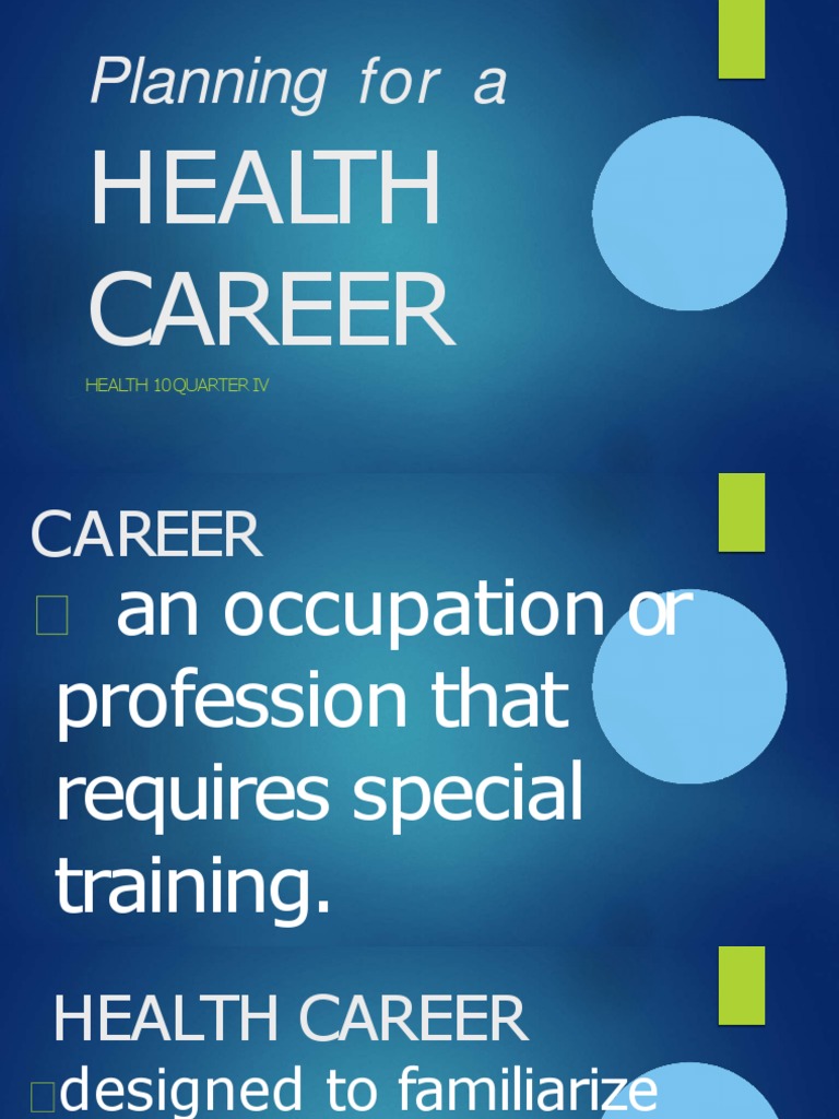 Planning For A: Health Career | PDF | Preventive Healthcare | Health Care