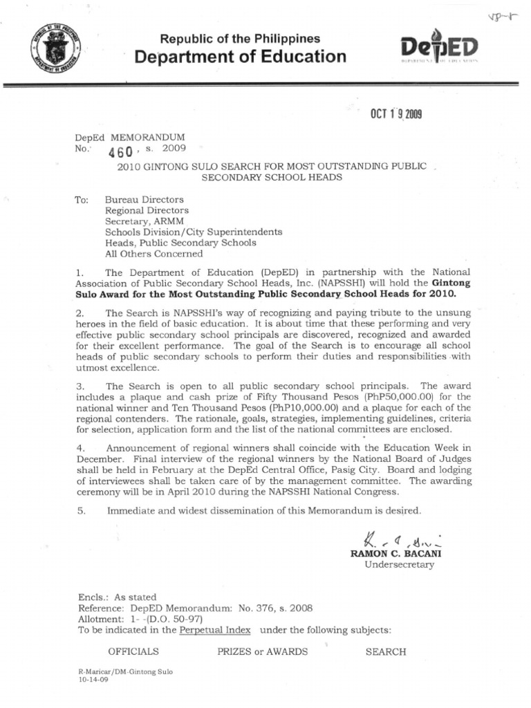 Deped Memorandum | PDF
