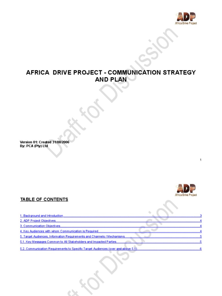 ADP ComStrat V0 1 | PDF | Target Audience | Communication