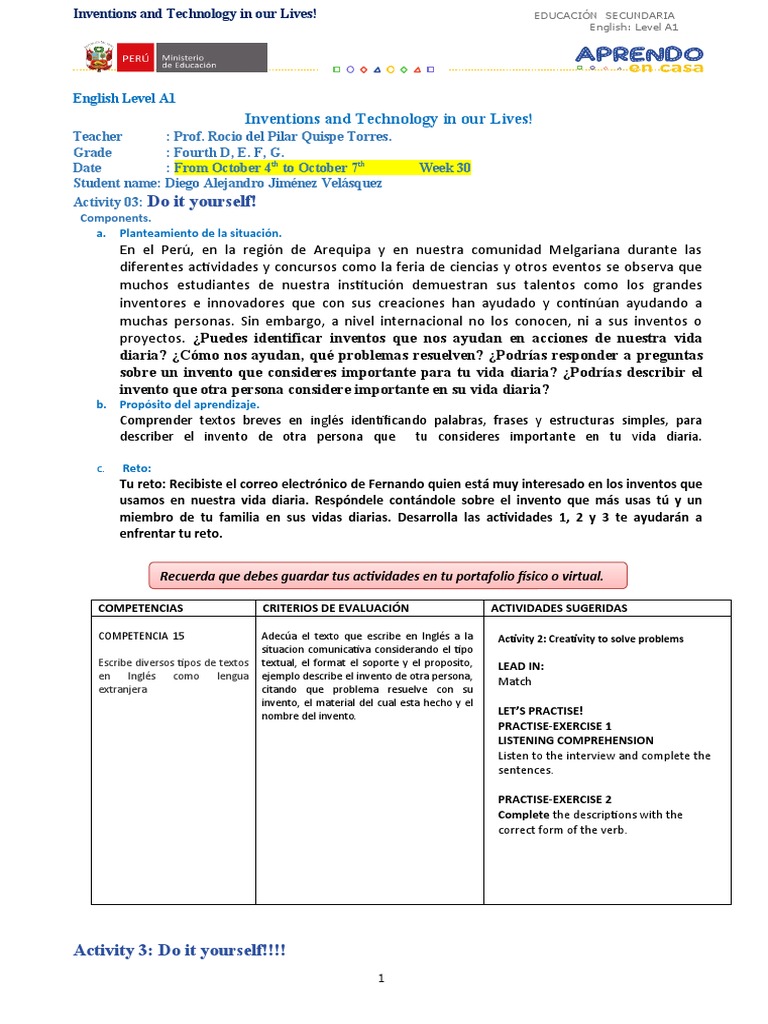 WEEK 30 4tos Do It Yourself | PDF