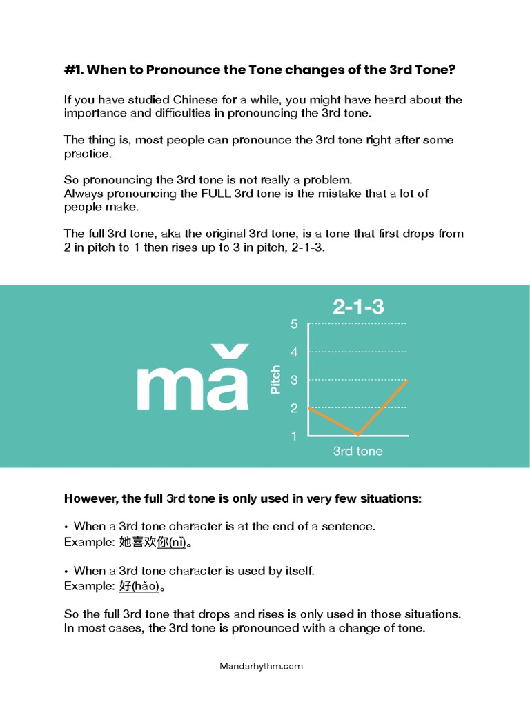 #1. When To Pronounce The Tone Changes of The 3rd Tone?: However, The ...