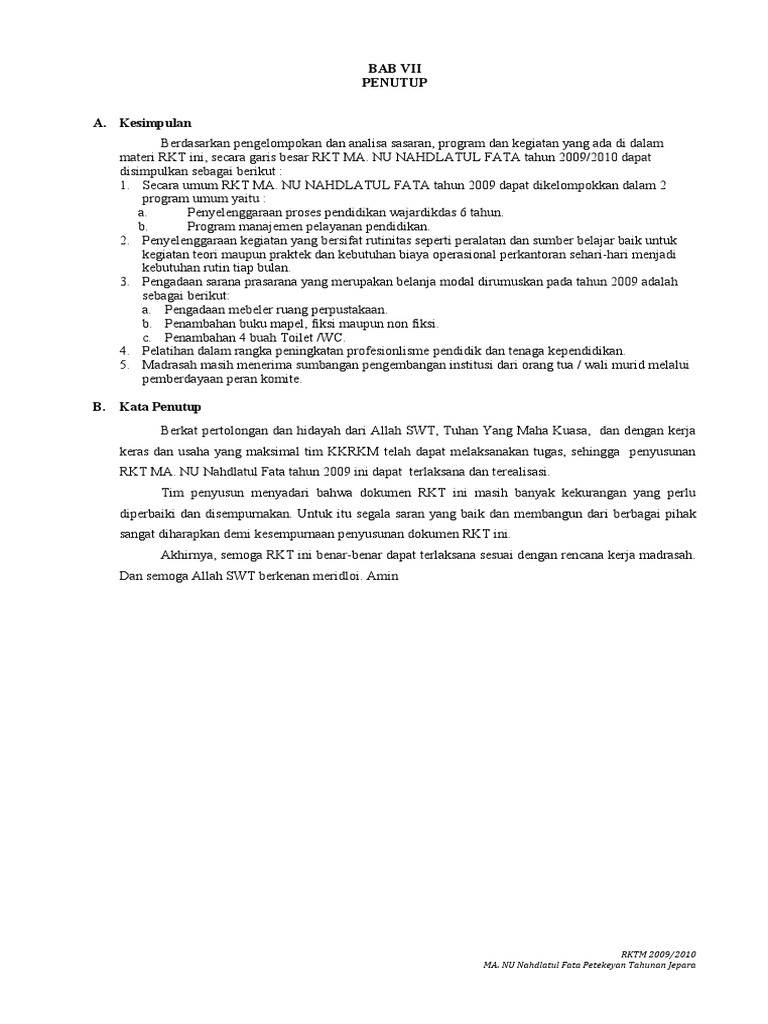 Penutup RKM | PDF | Karier & Perkembangan | Bisnis