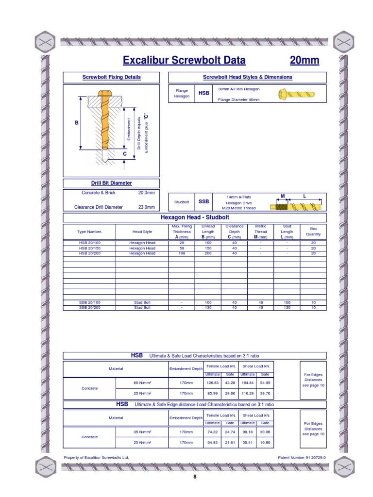Excalibur Screwbolt 20mm | PDF | Screw | Metalworking