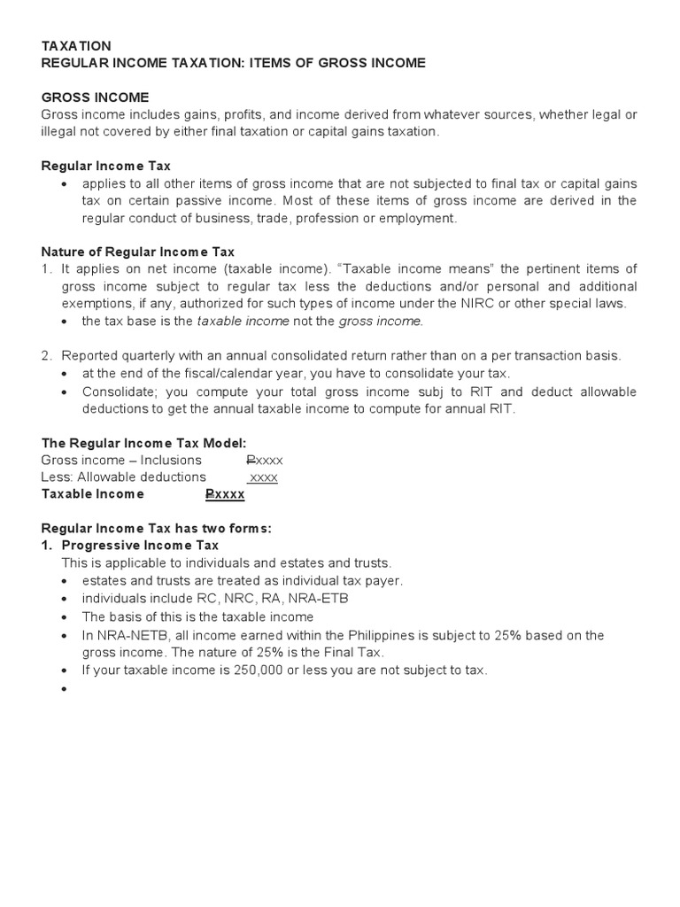 NT - Items of Gross Income 0510 - Income Tax | PDF | Gross Income | Taxes