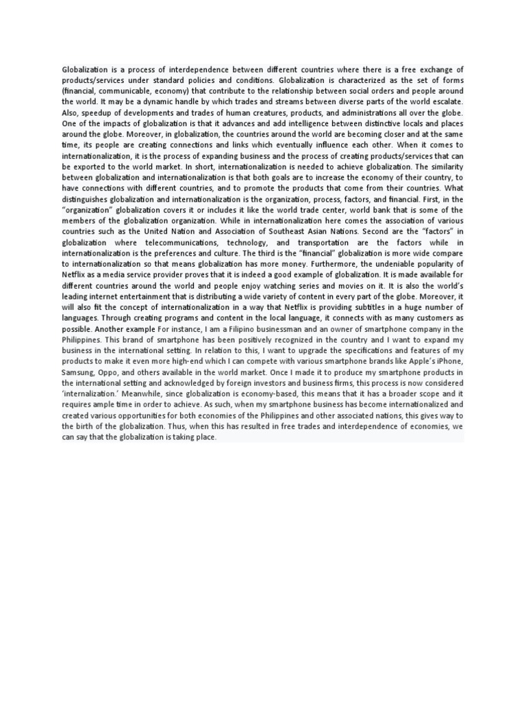 Understanding Globalization vs. Internationalization | PDF ...