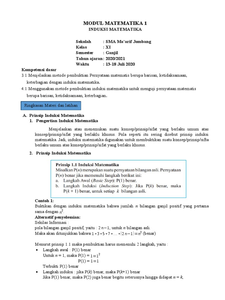 Modul 1 Matematika Kelas Xi | PDF