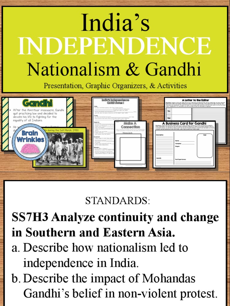 Indian Independence and Gandhi Student | PDF | Mahatma Gandhi | British Raj