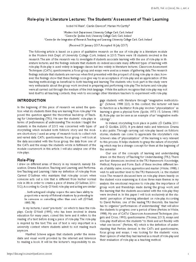 Student Insights on Role-Play Learning | PDF | Storytelling | Learning