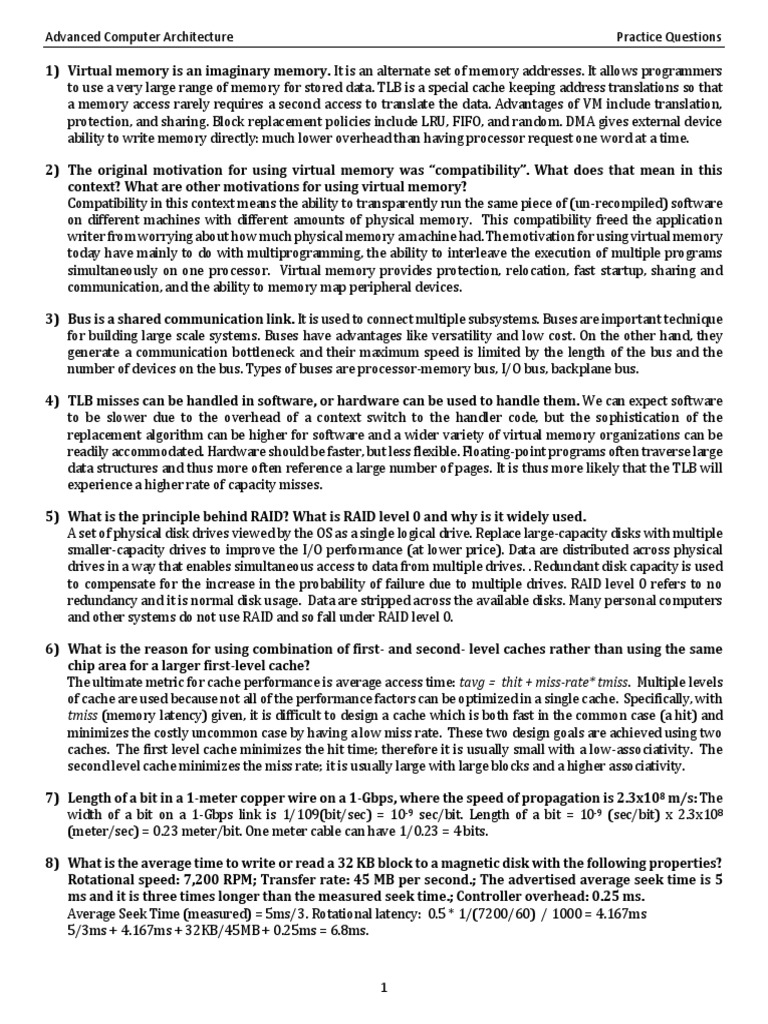 Midterm Practice | PDF | Cpu Cache | Cache (Computing)