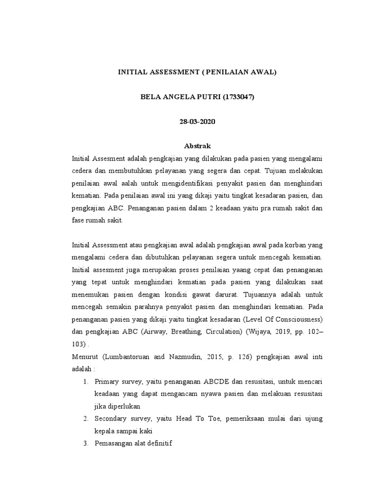 Initial Assessment | PDF