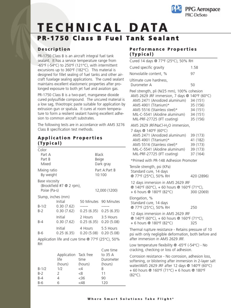 PR 1750 Class B | Download Free PDF | Materials | Chemistry