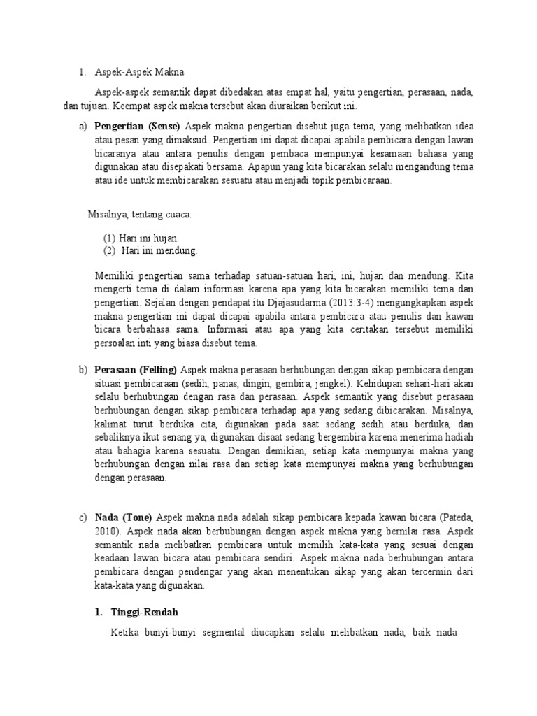 Aspek-Aspek Semantik | PDF