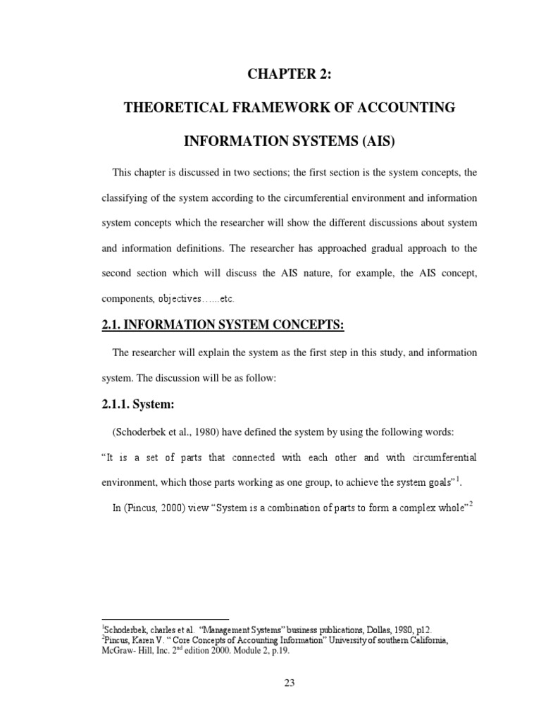 Chapter 2 - Theoretical Framework of Accounting Information Systems ...