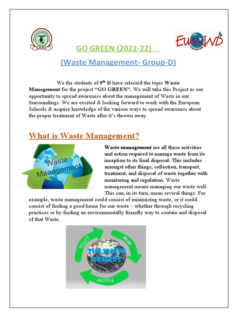 Waste Management Go Green | Download Free PDF | Waste Management | Waste