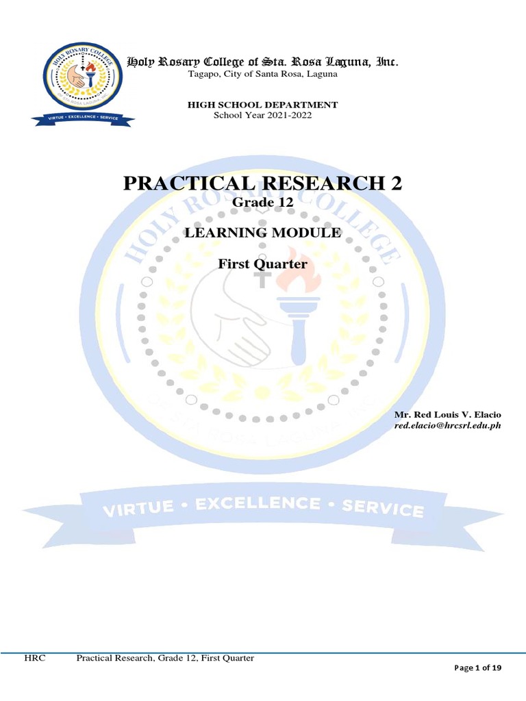 Practical Research 2: Grade 12 Learning Module First Quarter | PDF ...