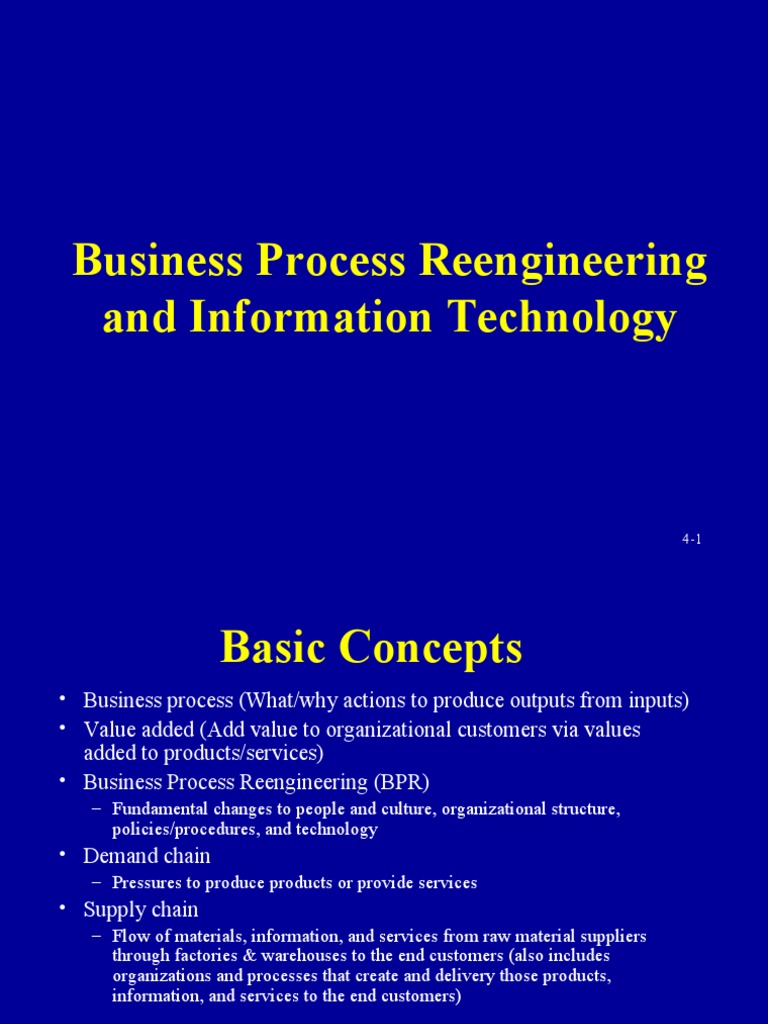 BPR and IT | PDF | Business Process | Supply Chain