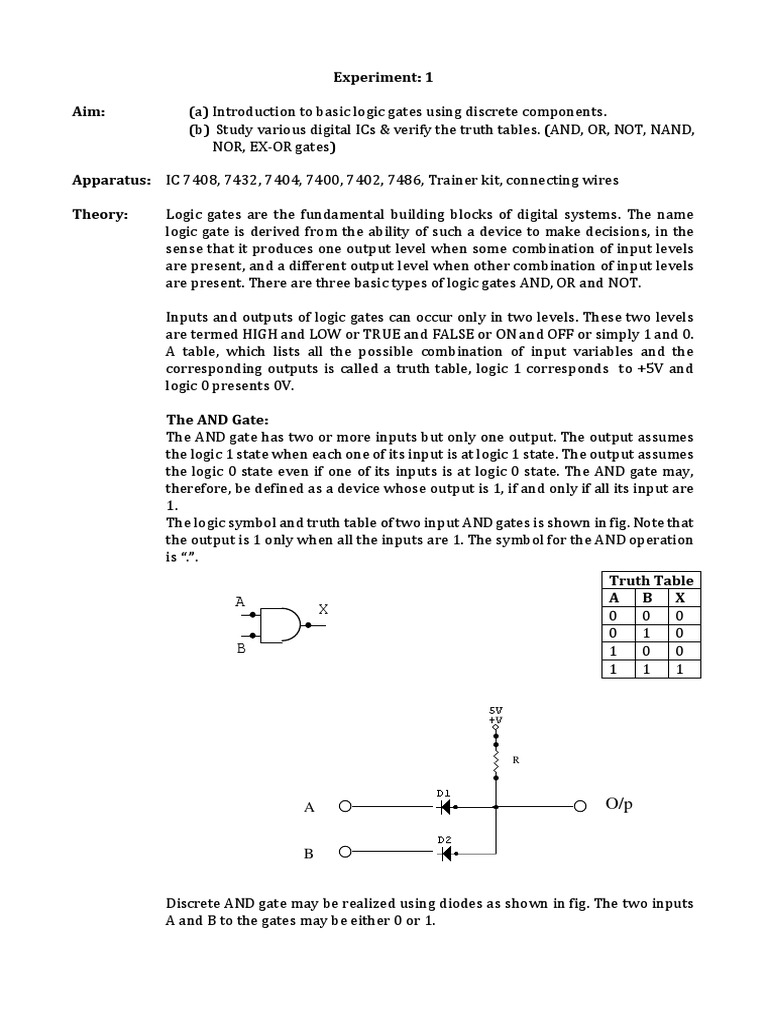 Digital Practicals 1 To 6 | PDF | Logic Gate | Arithmetic