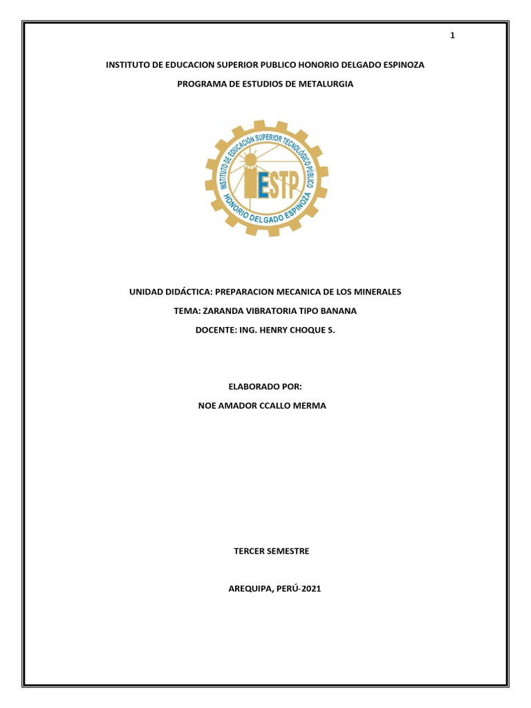 Informe Tecnico Zaranda Tipo Banana | PDF | Estratificación social | Muestreo (Estadísticas)