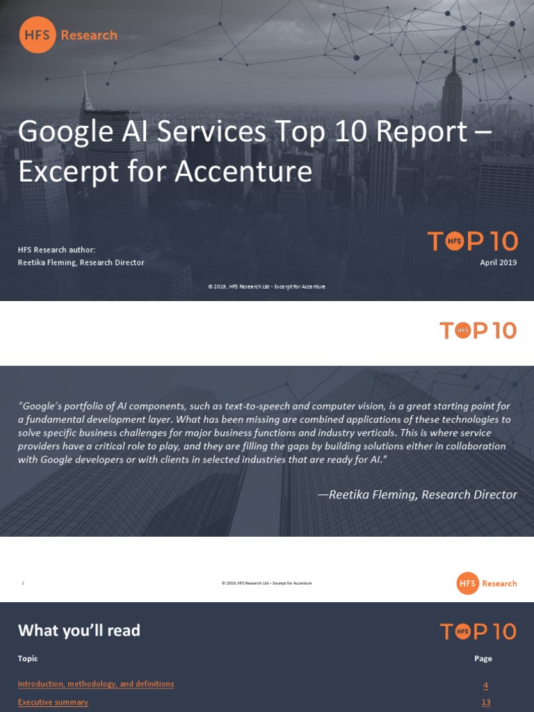 Google AI Services Top 10 Report - Excerpt For Accenture | PDF | Cloud ...