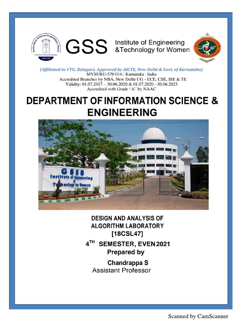 18csl47 Daa Lab | PDF