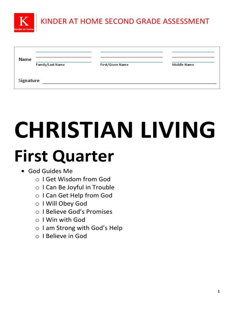 First Quarter Exam in Christian Living | PDF | Shadrach, Meshach, And ...