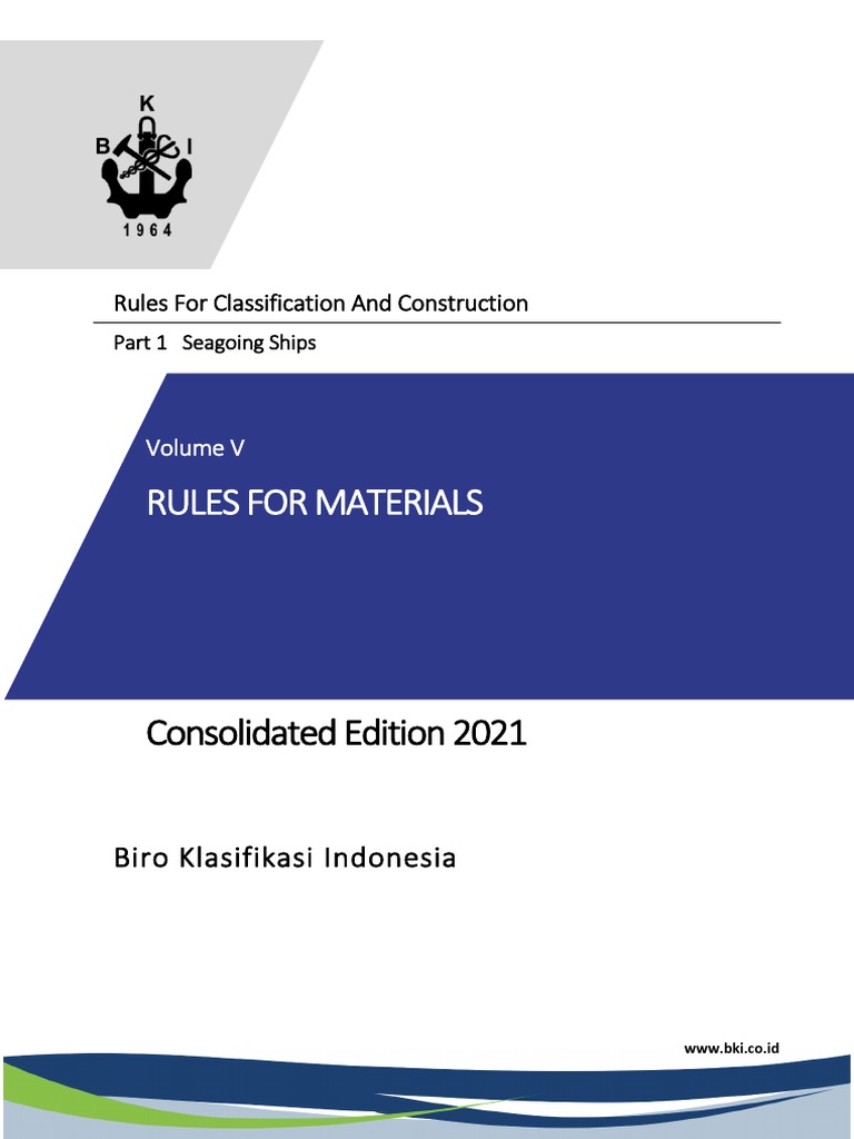(Vol V), 2021 Rules For Materials, 2021 | PDF | Construction | Welding