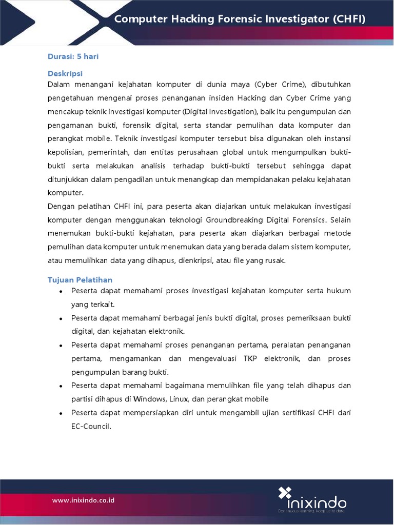 Computer Hacking Forensic Investigator (CHFI) - InD | PDF