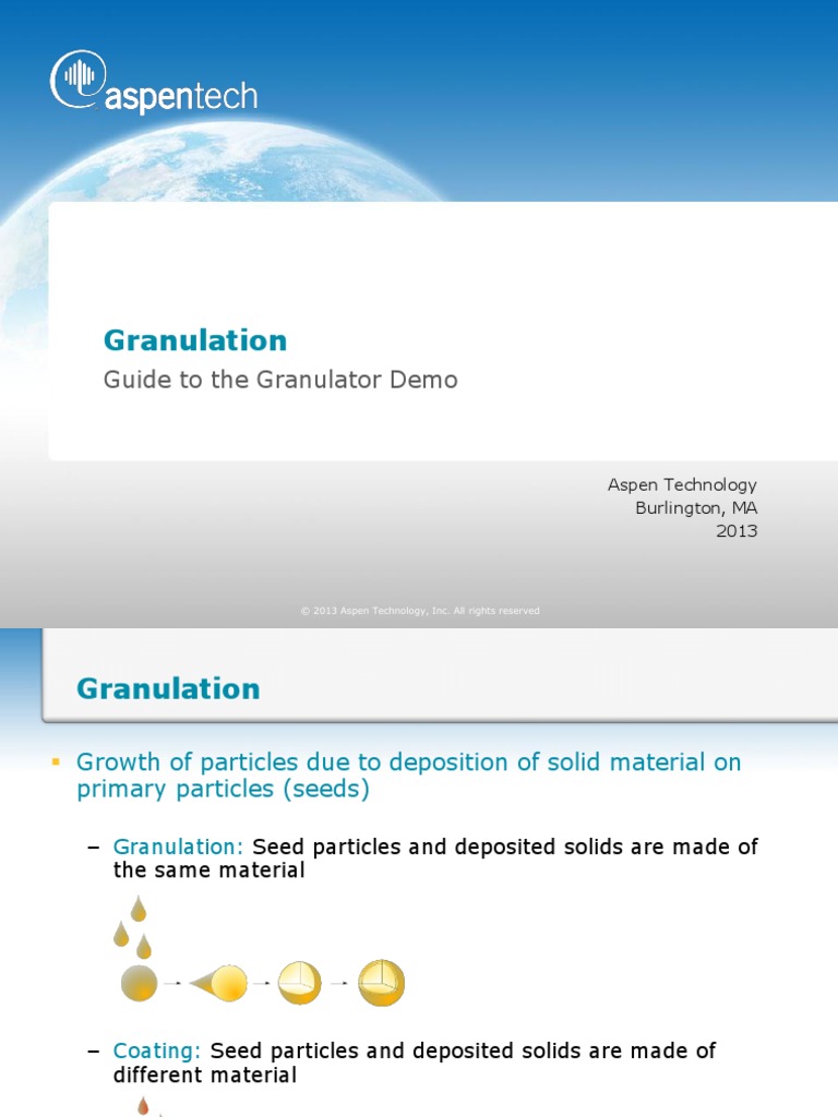 Granulation Example Demo Guide | PDF | Humidity | Evaporation