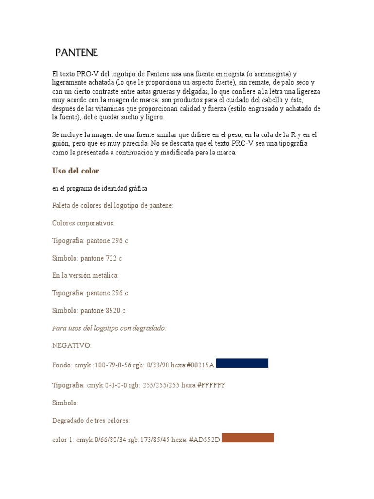 Pantene | PDF | Color | Marca