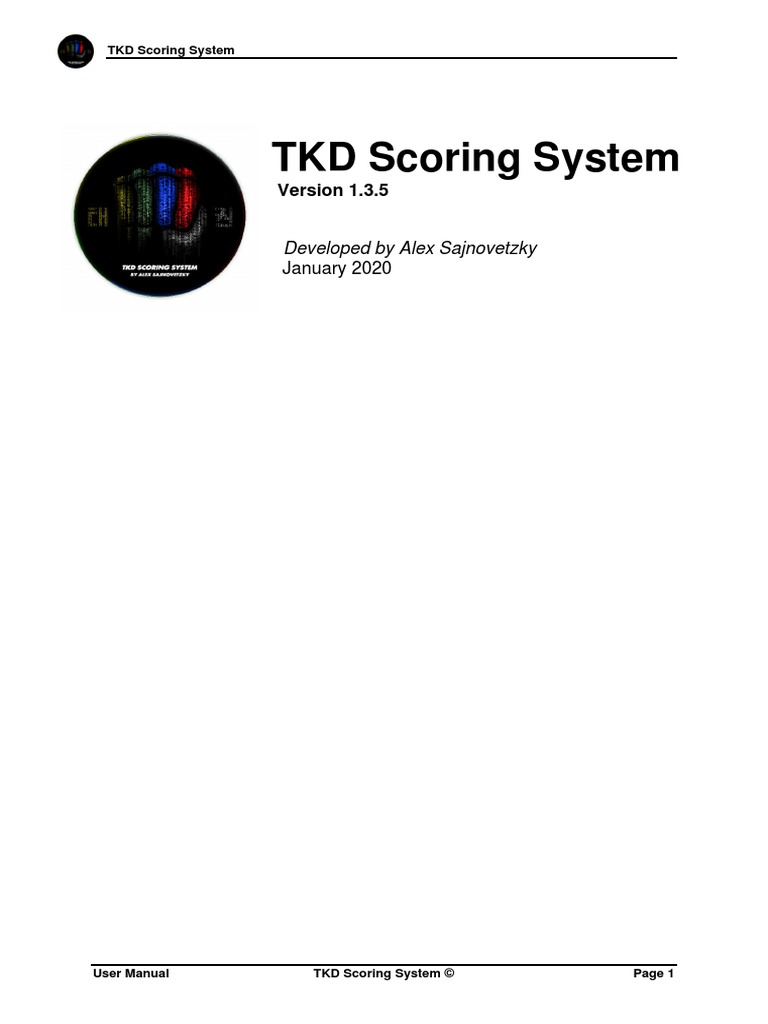 TKD Scoring System: Developed by Alex Sajnovetzky | PDF | Computer ...