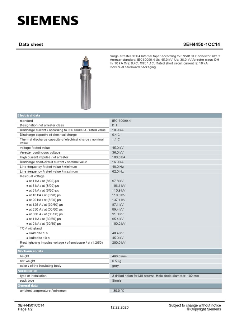 3EH44501CC14 Datasheet en | PDF | Physical Quantities | Electrical Engineering