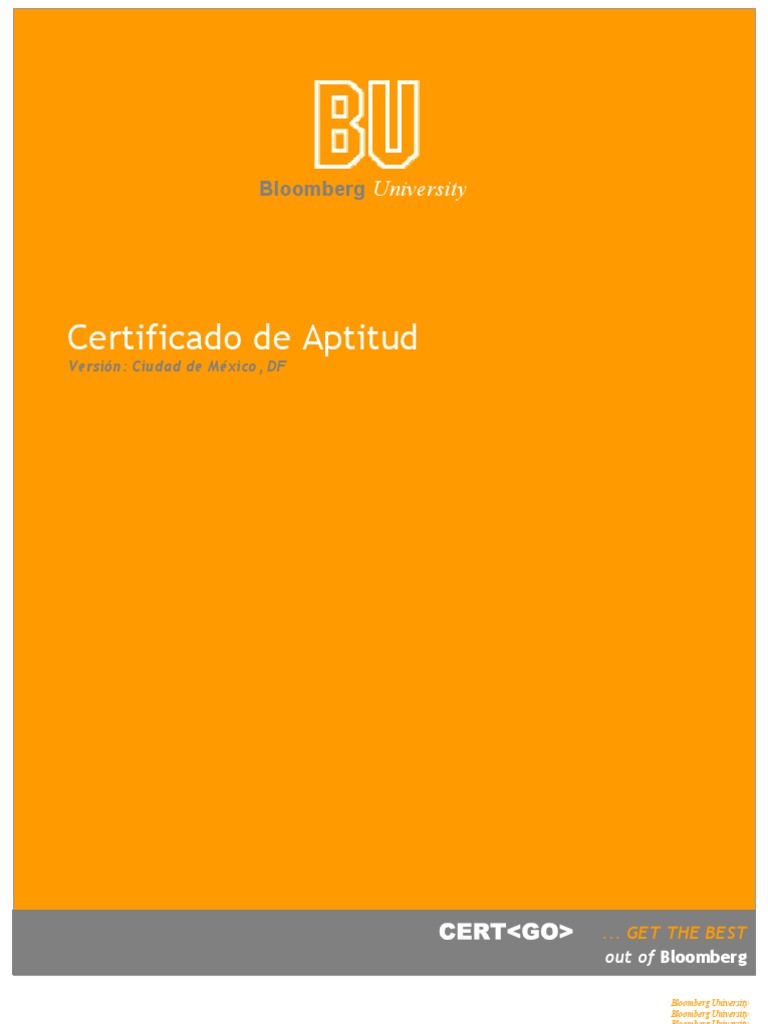 Bloomberg University Certification Program Spanish Version | PDF ...