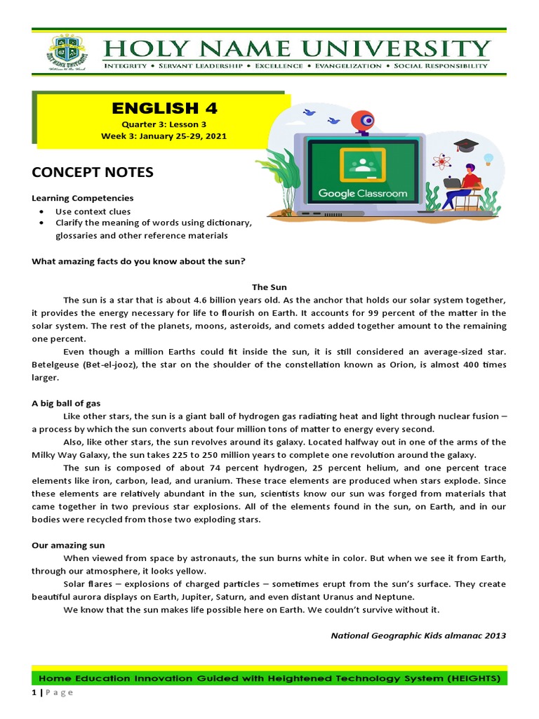 Lesson 9 Context Clues - General Reference Materials | PDF | Sun | Stars