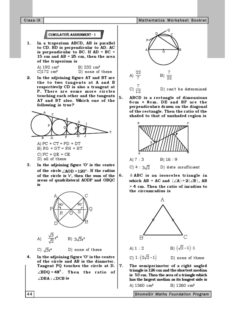 Cumulative Assignment - 1: C Q B S A P D R O | PDF | Triangle | Circle