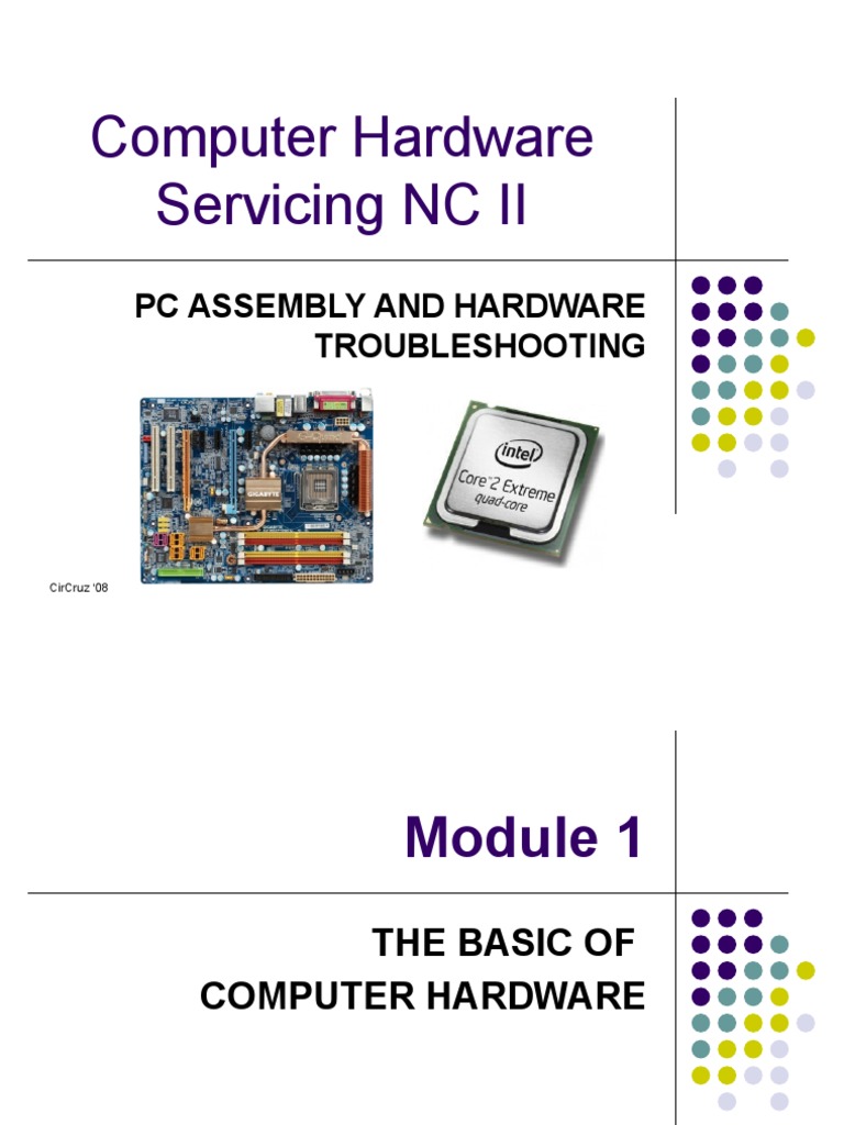 Computer Hardware Servicing NC II: PC Assembly and Hardware Troubleshooting | PDF | Computer ...