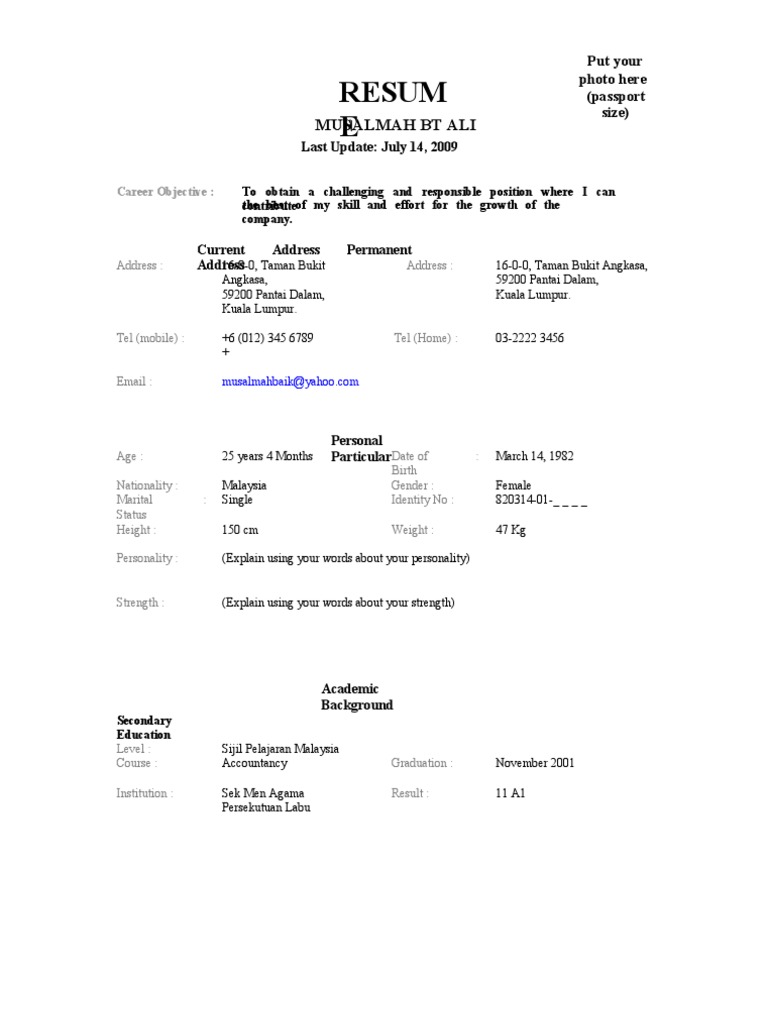 Contoh Resume Terbaik | PDF | Business