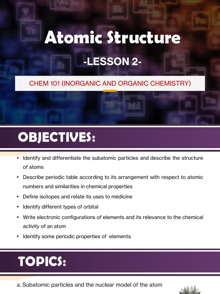 L2-Atomic Structure | Download Free PDF | Atoms | Periodic Table
