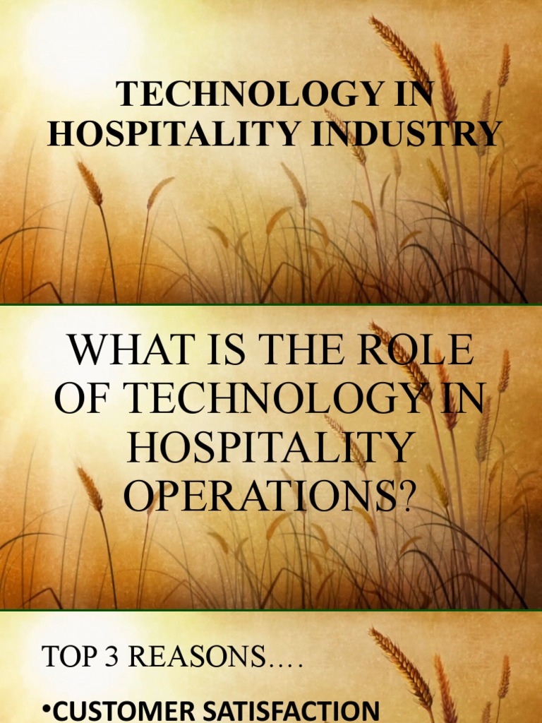 Technology in Hospitality Industry | PDF | Virtual Reality | Augmented ...